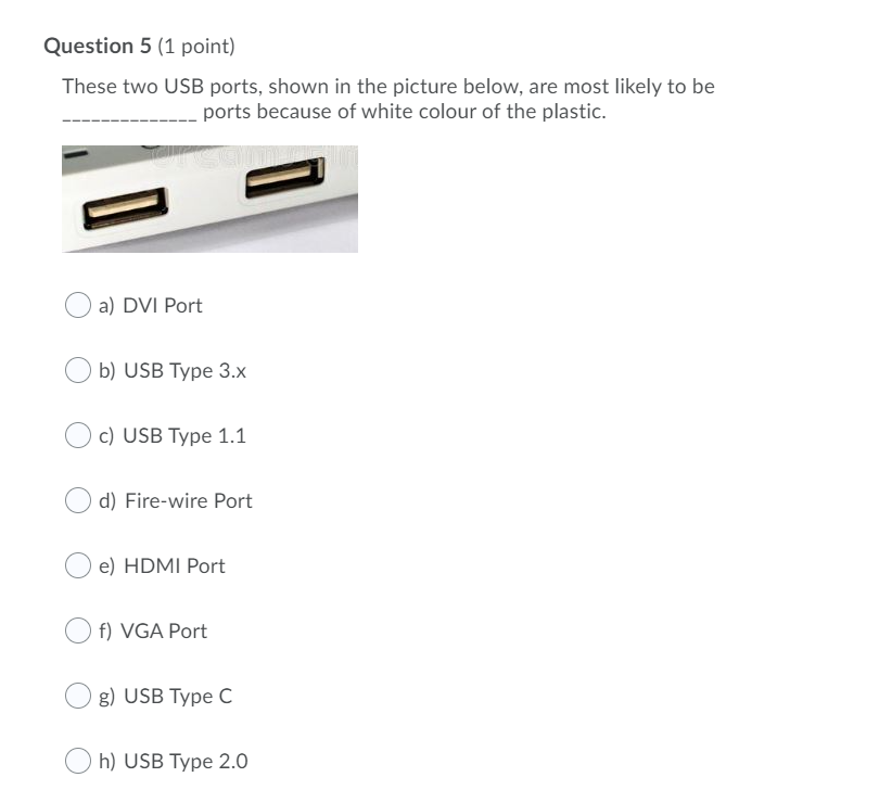 Solved Question 4 (1 point) What type of expansion port is | Chegg.com
