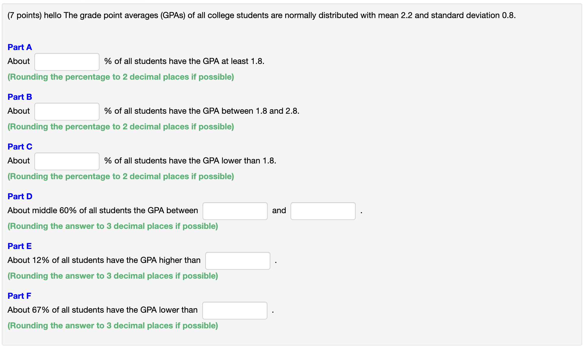 Solved Answer all parts with steps shown please and thank | Chegg.com