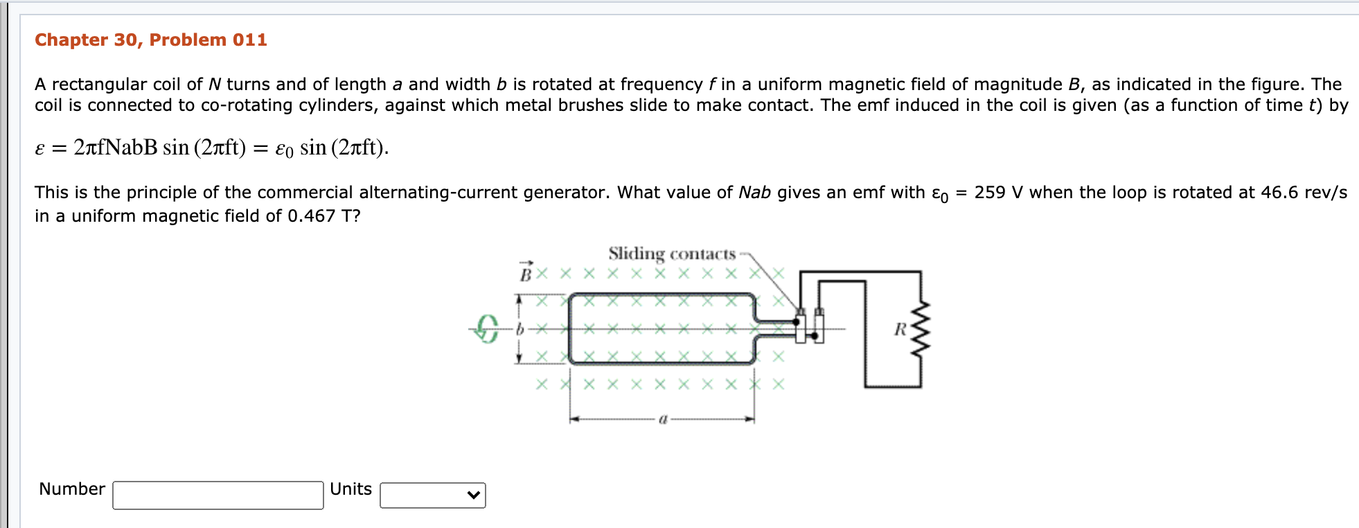 Solved Chapter 30, Problem 011 A rectangular coil of N turns | Chegg.com