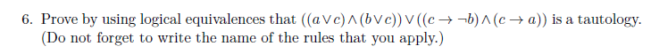 6. Prove by using logical equivalences that | Chegg.com