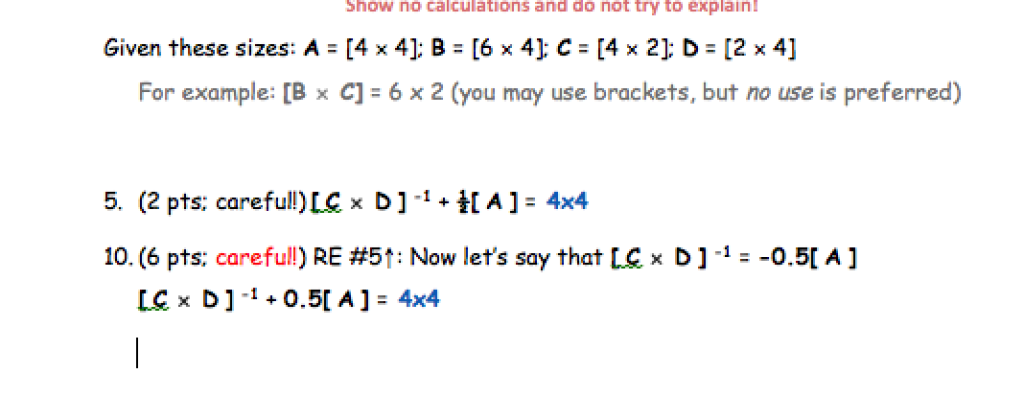Solved Show no calculations and do not try to explain! Given | Chegg.com