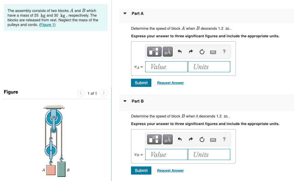 Solved v Part A The assembly consists of two blocks A and B | Chegg.com