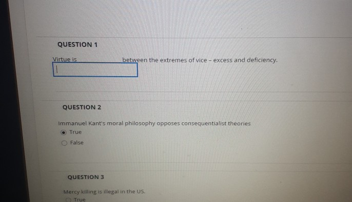 Solved QUESTION 1 Virtue is between the extremes of vice - | Chegg.com