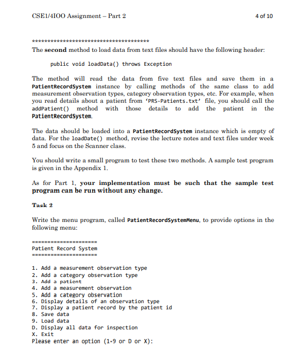 CSE1/4100 Assignment - Part 2 1 of 10 CSE1100/CSE4100 | Chegg.com