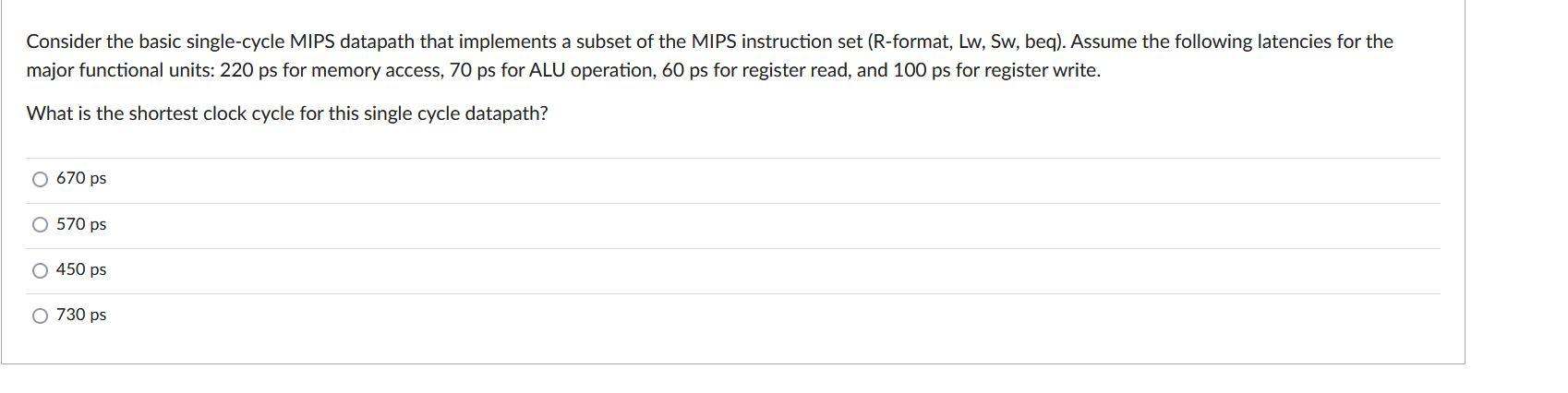 Solved Consider the basic single-cycle MIPS datapath that | Chegg.com