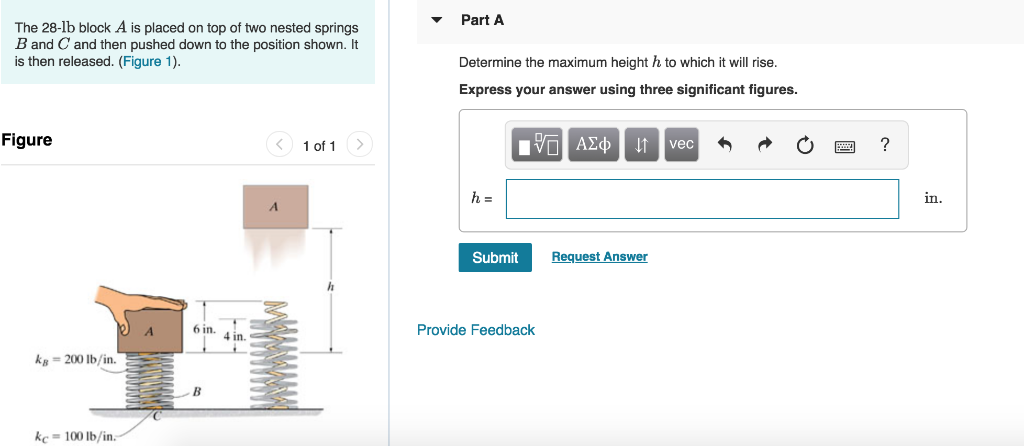 Solved Part A The 28-lb block A is placed on top of two | Chegg.com