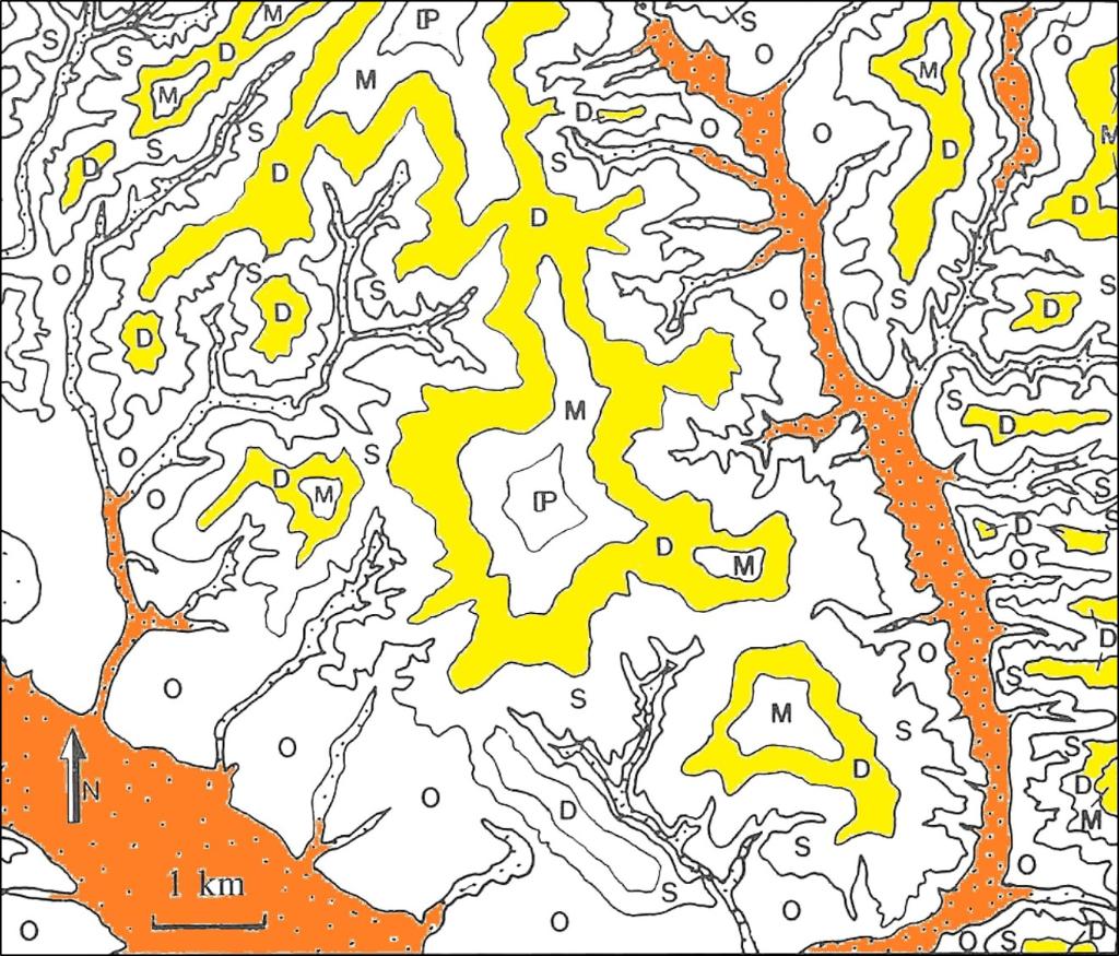 Solved The map shows a geological outcrop pattern | Chegg.com