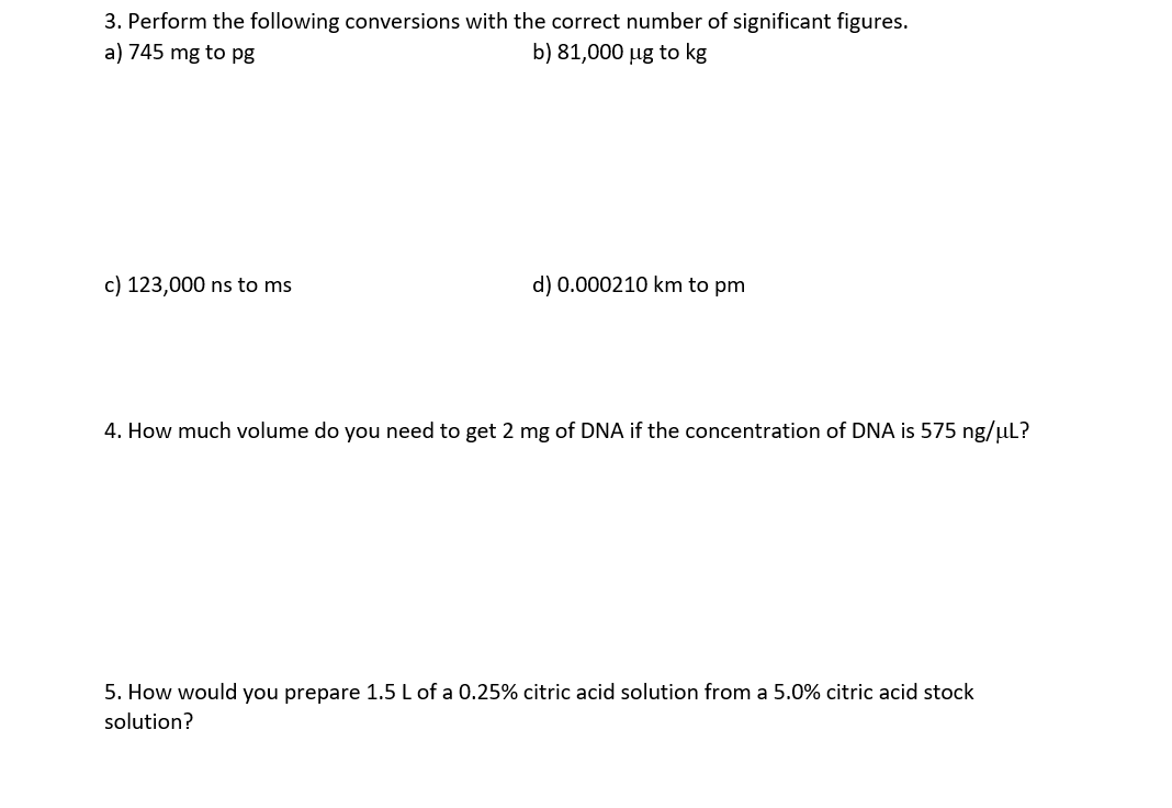 Solved Complete laboratory math equations using correct | Chegg.com