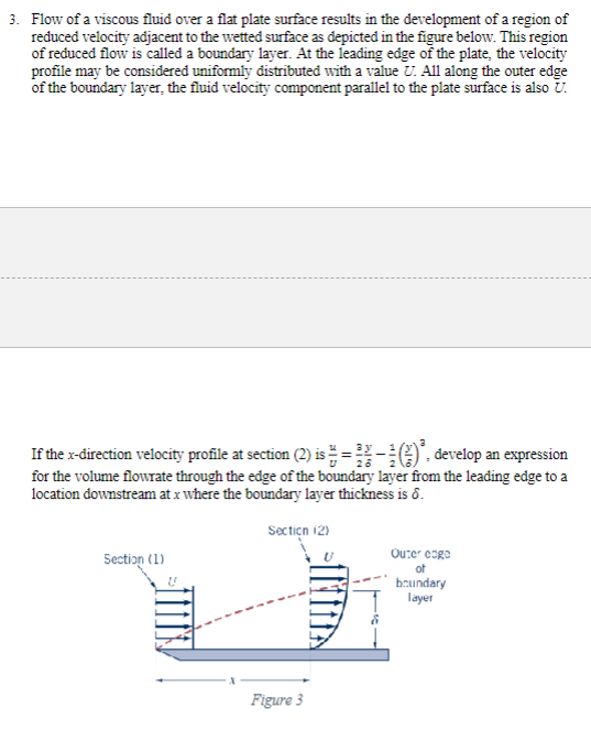 Solved 3. ﻿Flow of a viscous fluid over a flat plate surface | Chegg.com