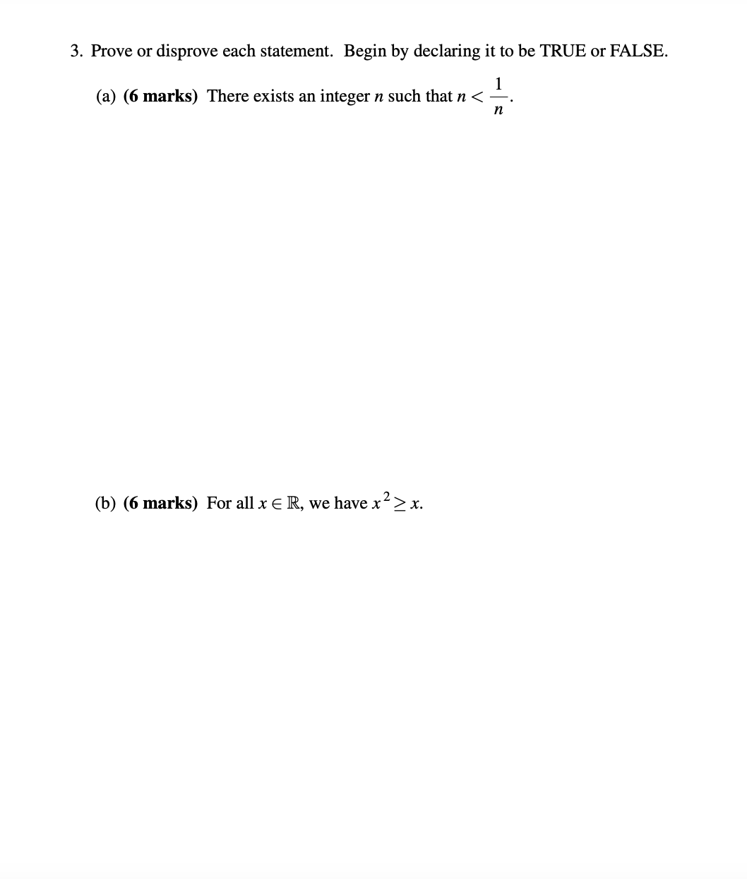 Solved 3. Prove or disprove each statement. Begin by | Chegg.com