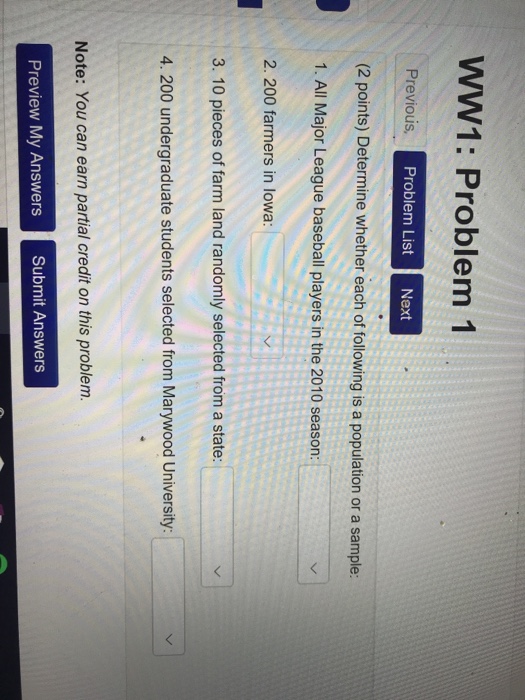 Solved WW1: Problem 1 Problem List Next Previous (2 points) | Chegg.com