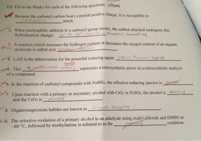 Solved VIL Fill in the blanks for each of the following | Chegg.com