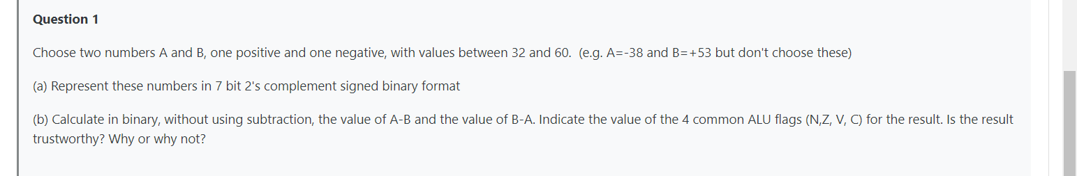 Solved Question 2 (a) The 4 common ALU flags occur in most | Chegg.com