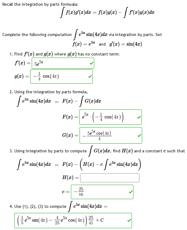 Solved Recall the integration by parts | Chegg.com