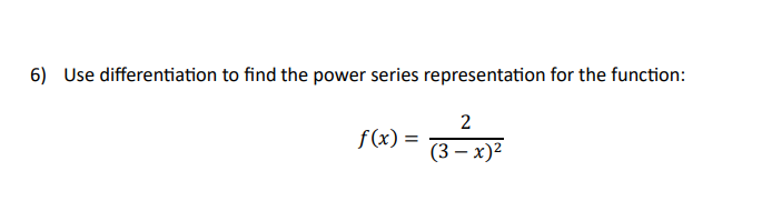 Solved Use differentiation to find the power series | Chegg.com