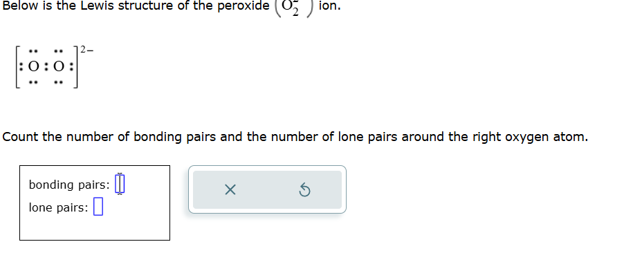 Solved Below is the Lewis structure of the peroxide | Chegg.com