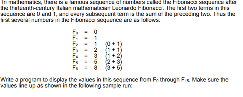 Solved In mathematics, there is a famous sequence of numbers | Chegg.com