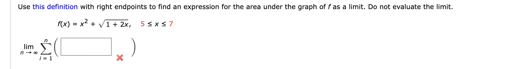 Use this definition with right endpoints to find an | Chegg.com