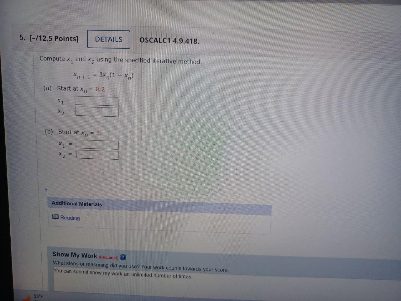 Solved Compute x1 and x2 using the specified iterative | Chegg.com