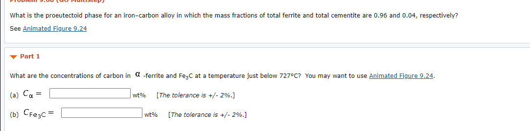 Solved What is the proeutectoid phase for an iron-carbon | Chegg.com