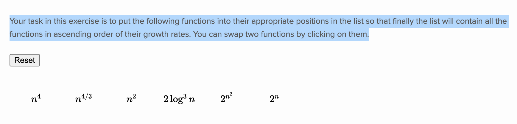 Solved Your task in this exercise is to put the following | Chegg.com