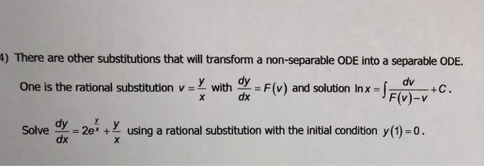 Solved 4) There are other substitutions that will transform | Chegg.com
