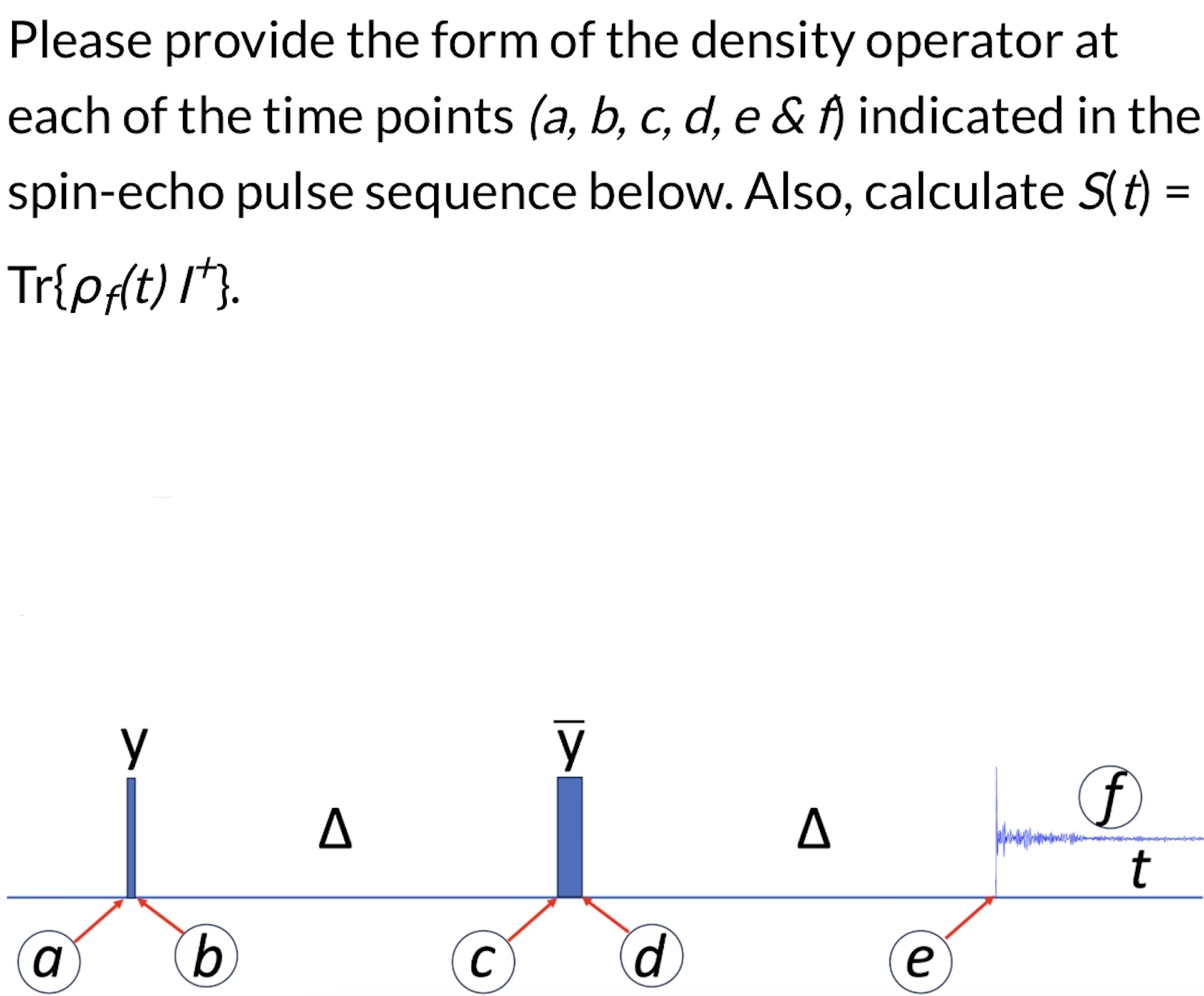 Solved Please provide the form of the density operator at | Chegg.com