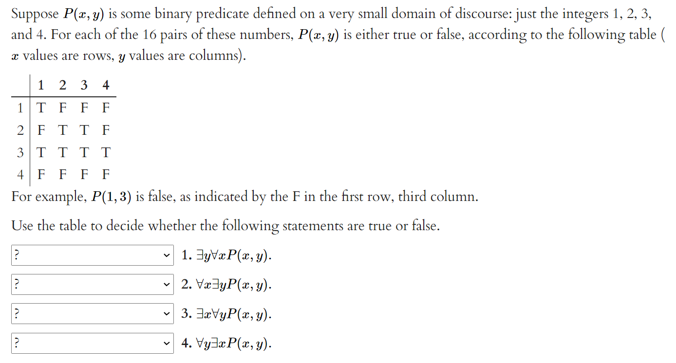 Solved Suppose P(x,y) is some binary predicate defined on a | Chegg.com