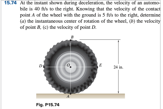 Solved 5.74 At the instant shown during deceleration, the | Chegg.com