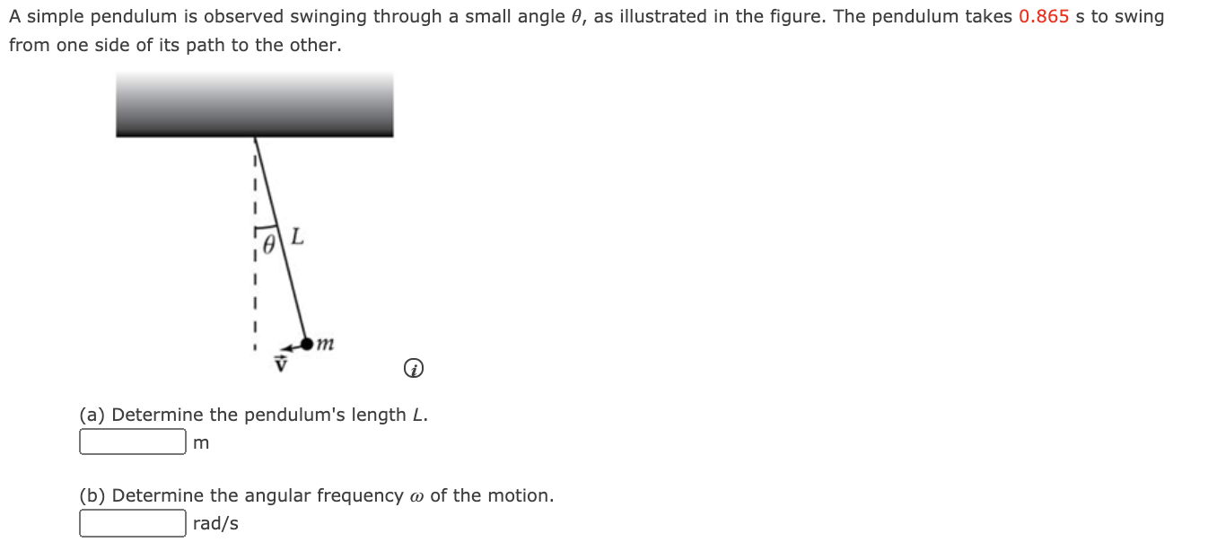 Solved A simple pendulum is observed swinging through a | Chegg.com