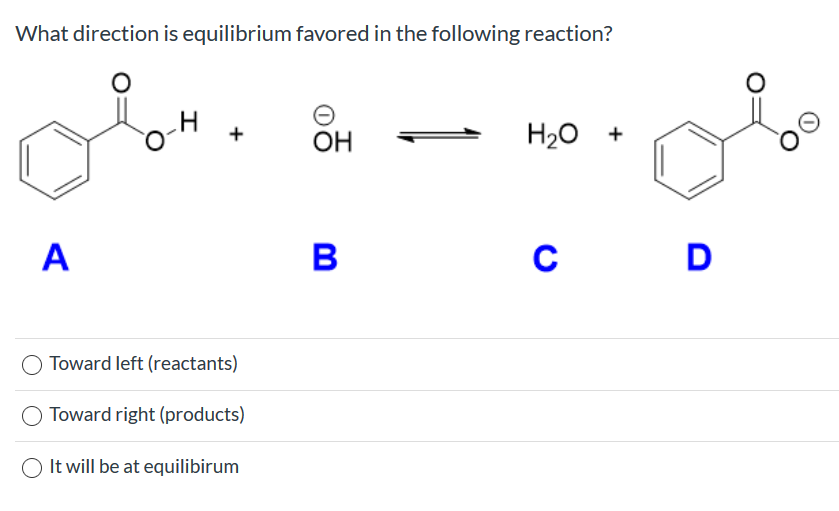 Solved What direction is equilibrium favored in the | Chegg.com