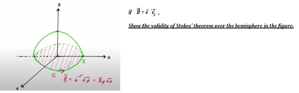 Solved if B=ereϕ, Show the validity of Stokes' theorem over | Chegg.com