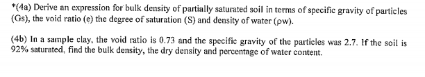 Solved *(4a) Derive an expression for bulk density of | Chegg.com