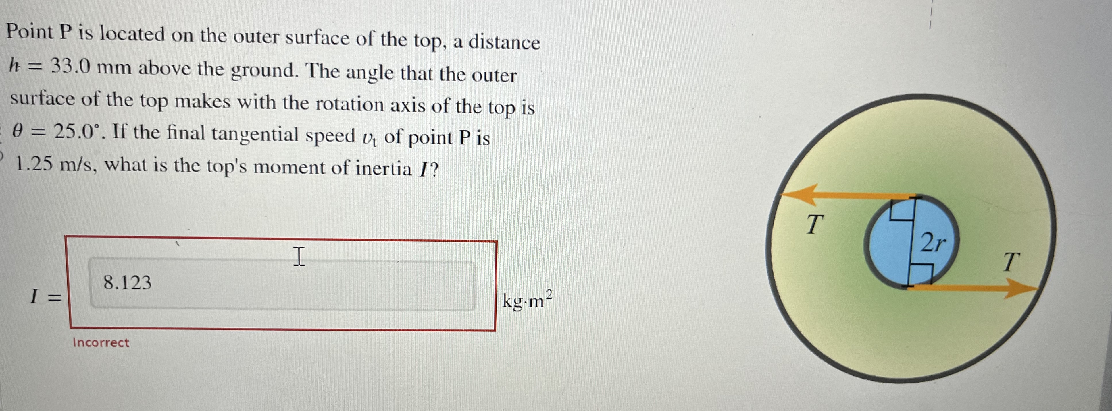 Solved Point P is located on the outer surface of the top, a | Chegg.com