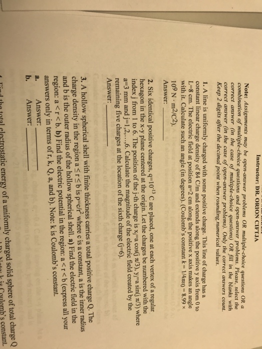 Solved Instructor: DR. ORION CIFTJA Note: Assignments may be | Chegg.com