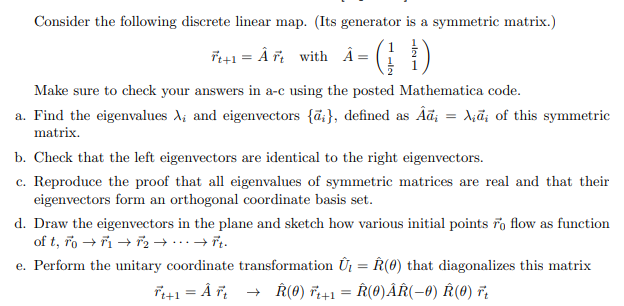Solved Consider the following discrete linear map. (Its | Chegg.com