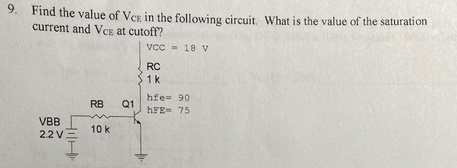 Solved Find the value of Vce in the following circuit. What | Chegg.com