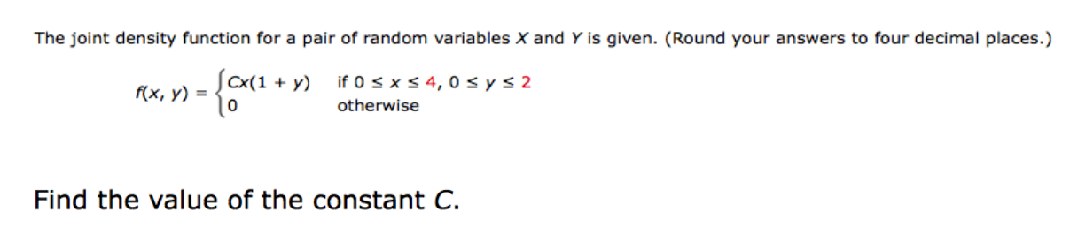 Solved The joint density function for a pair of random | Chegg.com