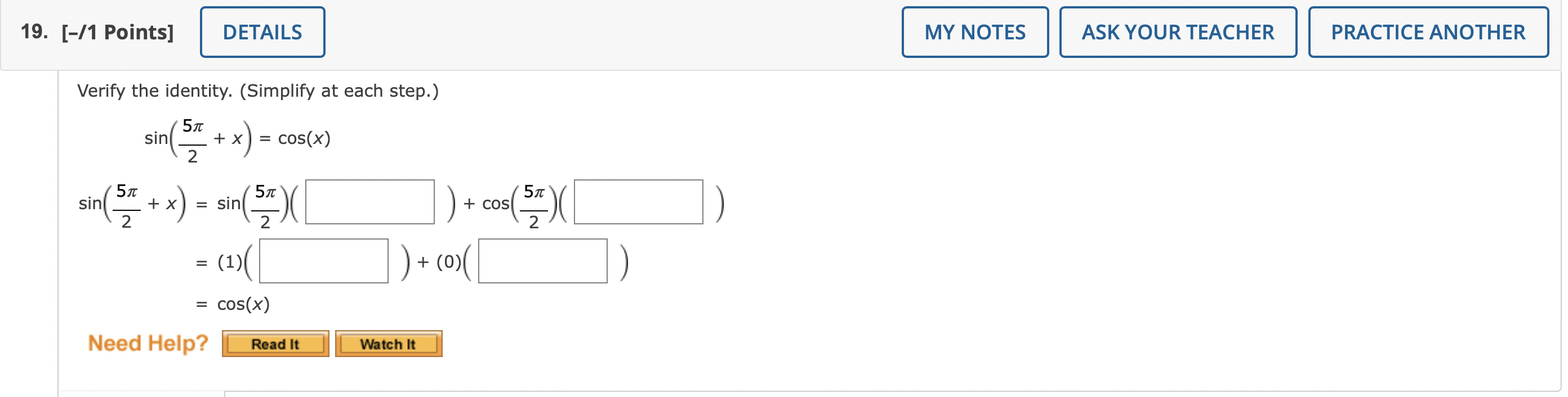 Solved Verify the identity. (Simplify at each | Chegg.com