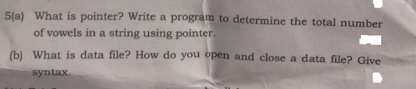 Solved 5 (a) What is pointer? Write a program to determine | Chegg.com