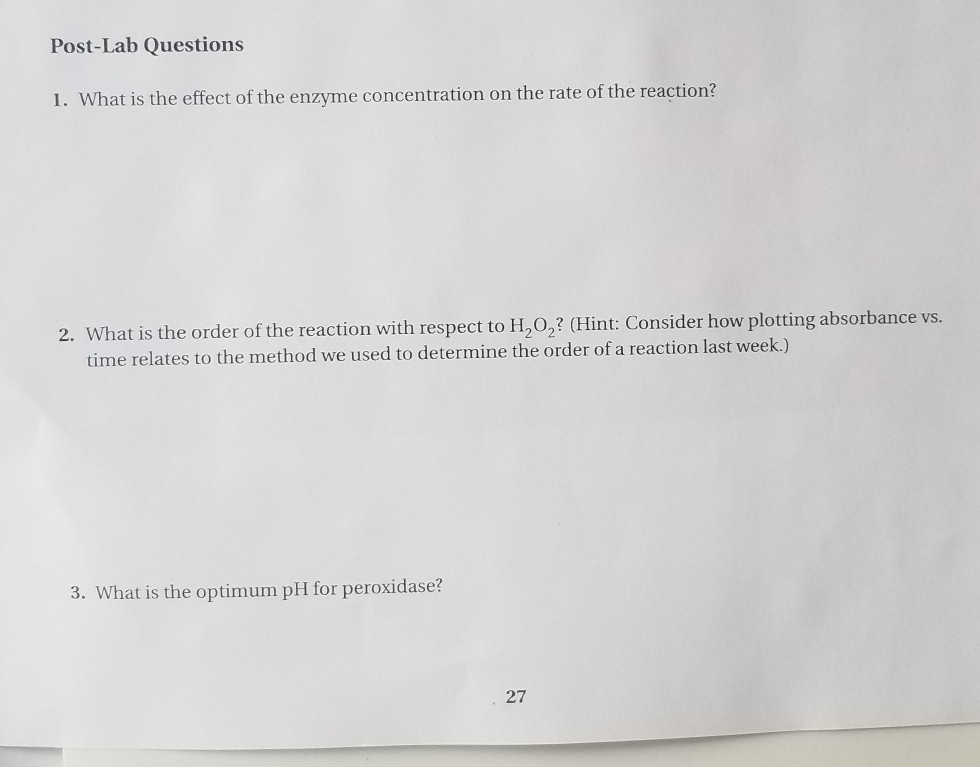 Solved Printed Name Section Pre-Lab Assignment Enzyme | Chegg.com