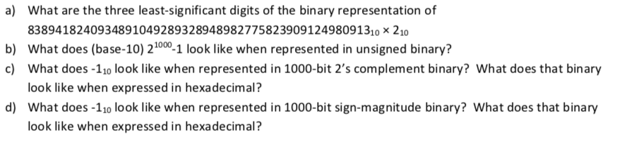 Solved a) What are the three least-significant digits of the | Chegg.com