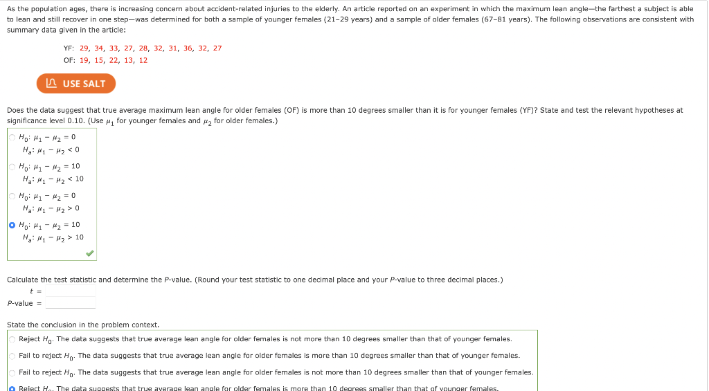 Solved summary data given in the article: YF: | Chegg.com