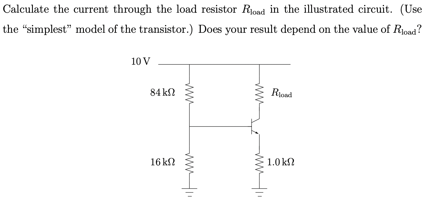 Solved Calculate the current through the load resistor Rload | Chegg.com