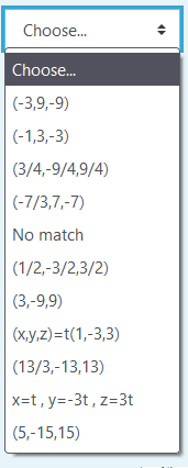 Solved Choose... Choose... (-3,9,-9) (-1,3,-3) | Chegg.com