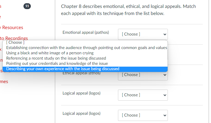 (11) Chapter 8 describes emotional, ethical, and | Chegg.com