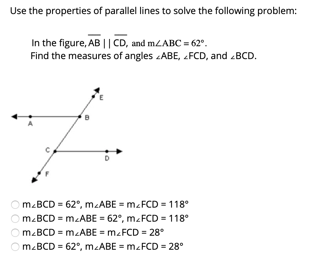 [Solved]: Use the properties of parallel lines to solve th