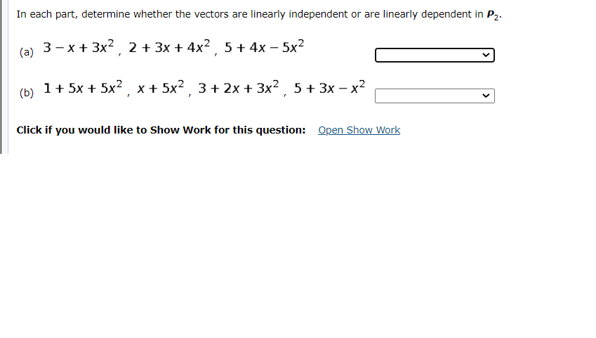 Solved In each part, determine whether the vectors are | Chegg.com