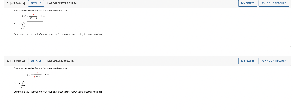 Solved Find a power series for the function, centered at c. | Chegg.com