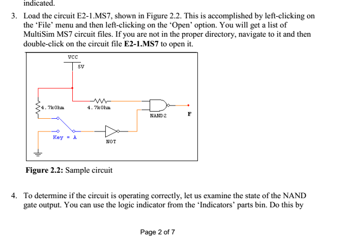 Solved indicated. 3. Load the circuit E2-1.MS7, shown in | Chegg.com